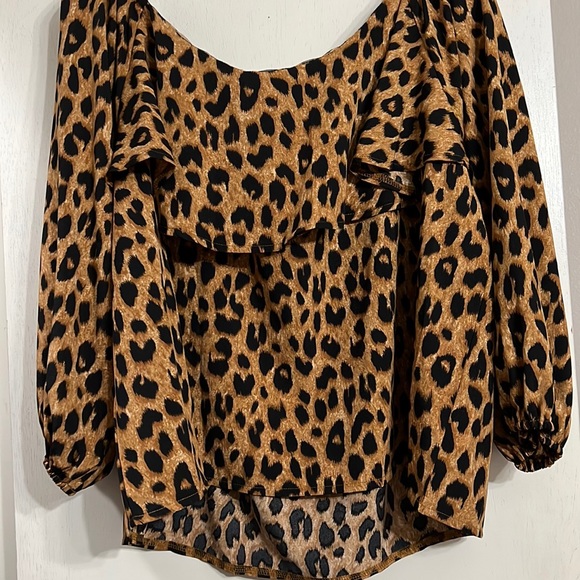 SHEIN | Tops | Leopard Print Off The Shoulder Top | Poshmark